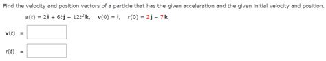 Solved Find The Velocity And Position Vectors Of A Particle Chegg