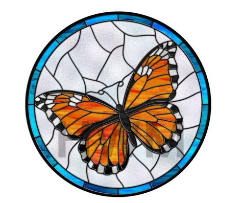 Monarch Butterfly Stained Glass Round Rcl Signs And More