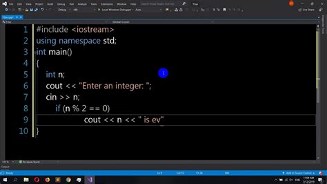 C Program To Check Whether Number Is Even Or Odd Using If Else Youtube