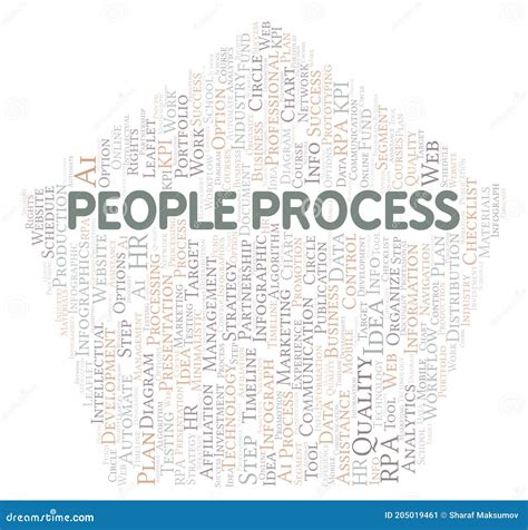 People Process Typography Word Cloud Create With The Text Only Stock Illustration