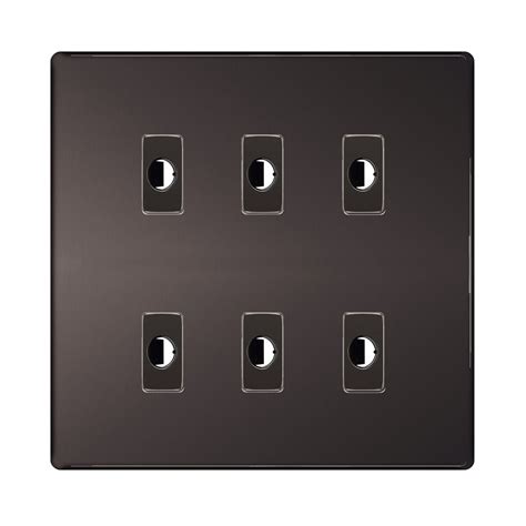 Bg Nexus Screwless Black Nickel 6 Gang Flex Outlet Socket The Electrical Outlets