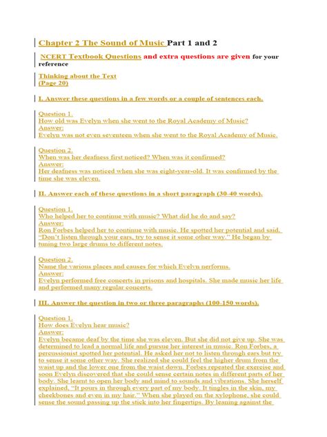 The Sound Of Music Chapter 2 Part 1 And 2 Pdf