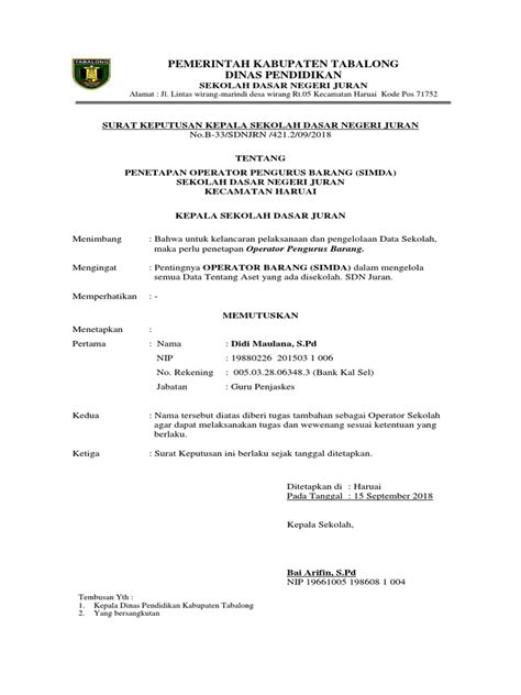 Sk Operator Sekolah Simda 2018 Fix Pdf