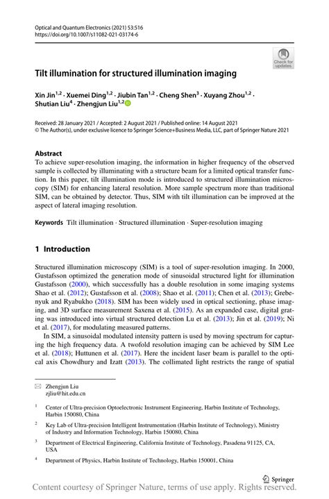 Tilt Illumination For Structured Illumination Imaging Request Pdf