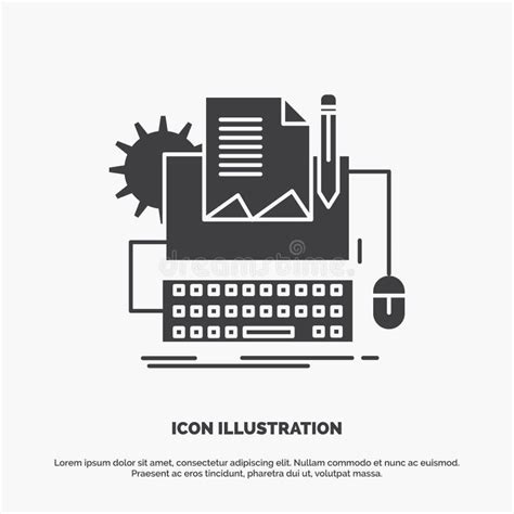 Type Writer Paper Computer Paper Keyboard Icon Glyph Vector Gray Symbol For Ui And Ux