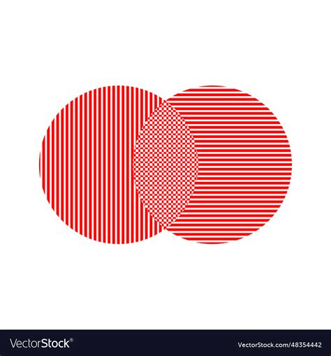 Two Red Circles Overlapped Each Other Icon Vector Image