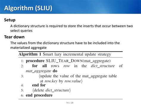 Ppt Workload Aware Aggregate Maintenance In Columnar In Memory