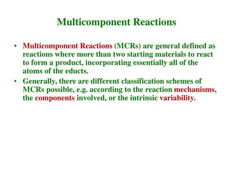 Ppt Recent Development Of Multicomponent Reactions Powerpoint Presentation Id 449930