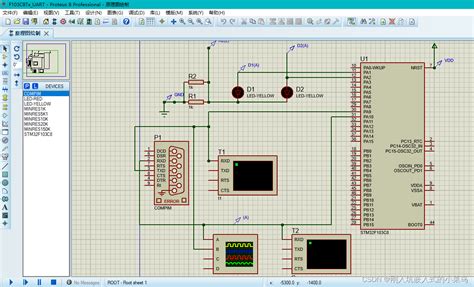 【stm32学习，uart串口控制led cubemx proteus8仿真】 串口控制led的仿真 csdn博客