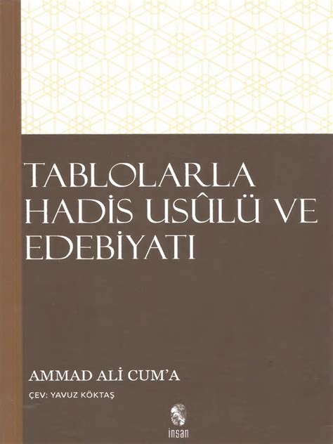 Tablolarla Hadis Usûlü Ve Edebiyâtı Ammad Ali Cumâ Yavuz Köktaş Pdf
