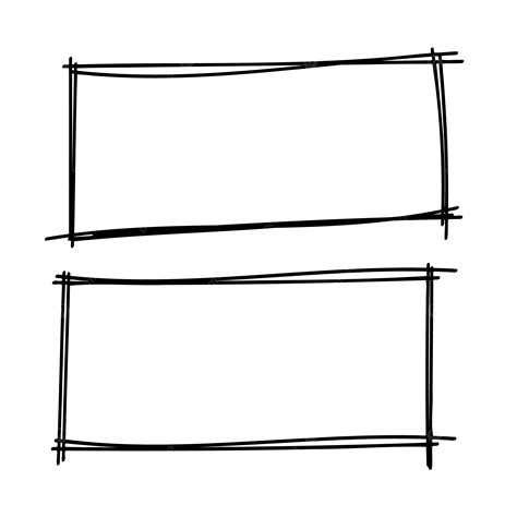 Rectangle Doodle Line Hand Drawn Vector Set Rectagle Shape Rectangle Doodle Png And Vector