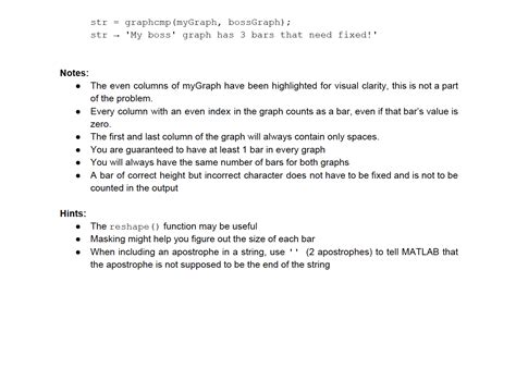 Function Name Graphcmp Inputs 1 Char A Mxn Char