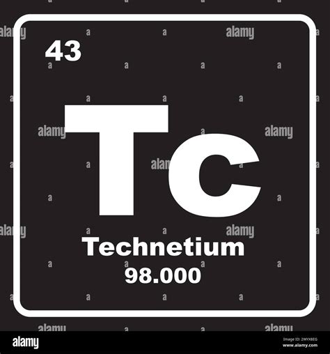 Technetium Icon Chemical Element In The Periodic Table Stock Vector