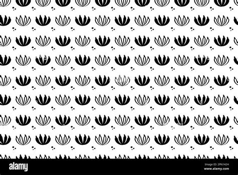 Realistic Hand Drawn Pattern Doodled Vector Abstract Flowers Seamless