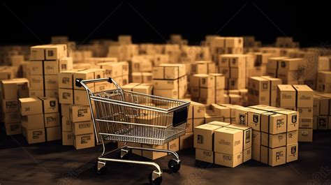 판지 상자 배경이 있는 넘쳐나는 장바구니의 생생한 3d 렌더링 최고의 Seo 제목 경이 배경 쇼핑 카트 배경 판지 배경 이미지 Hd 경이 쇼핑 카트 판지 배경