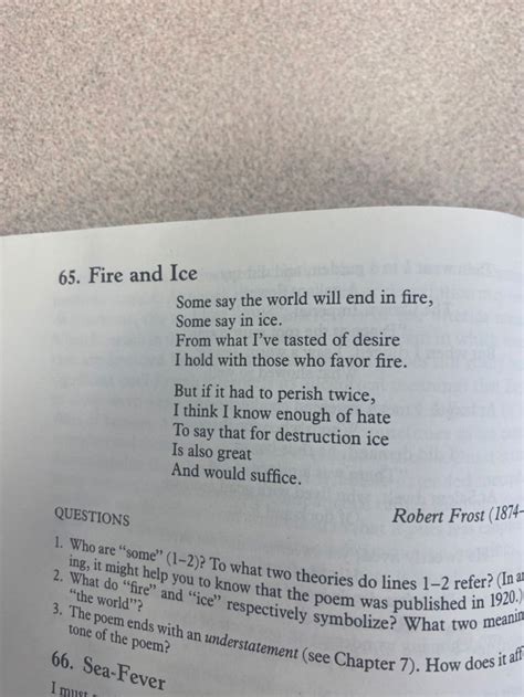 Fire And Ice Robert Frost
