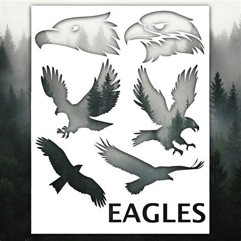 Wood Engraving Eagle Stencils Eagle Stencil Home Decor By Beppeita