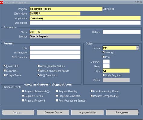Report Registration In Oracle Apps Askhareesh Blog Oracle Apps