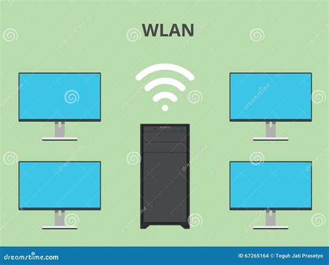 Wlan Wireless Local Area Network Stock Vector Illustration Of Electronic Signal 67265164