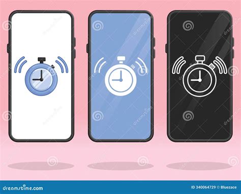 Smartphone Stopwatch Minute Seconds Timer Numbers Cartoon Vector 340064723