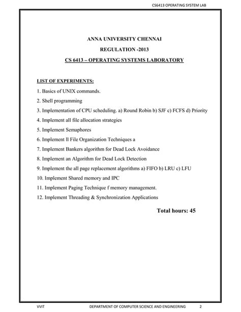 Cs6413 Operating Systems Laboratory Pdf