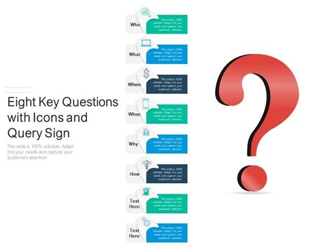 Eight Key Questions With Icons And Query Sign Ppt Powerpoint
