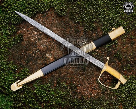 Damascus Military Officer Sword Usa Marine Army Officer Sword