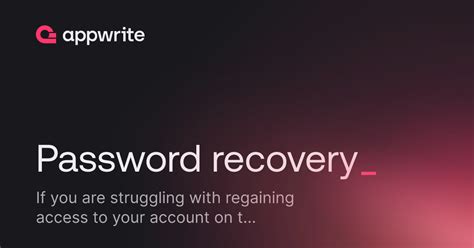 Password Recovery Threads Appwrite