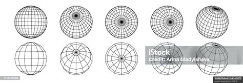 다른 면의 와이어프레임 구 세트입니다 로우폴리 3d 다각형 도형 모음입니다 글로브 그리드 기하학 벡터 일러스트 레이 션 3차원 형태에 대한 스톡 벡터 아트 및 기타 이미지