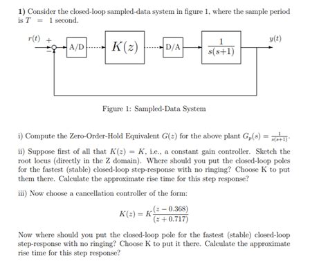solved 1 consider the closed loop sampled data system in