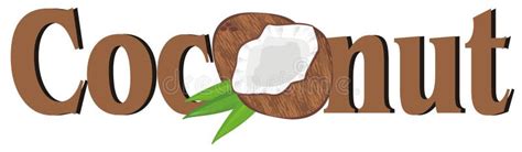 Coconut Word Logo Letters Stock Vector Illustration Of Letters 80143005