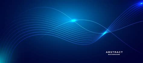 Abstract Blue Modern Background With Smooth Lines Dynamic Waves