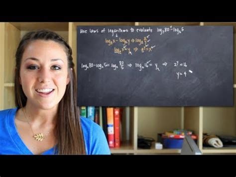 use laws of logarithms to simplify a logarithmic function instructional