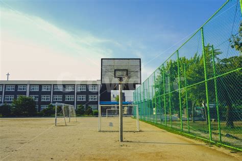 감성사진 농구 골대 학교 운동장 사진 이미지 일러스트 캘리그라피 해윰작가