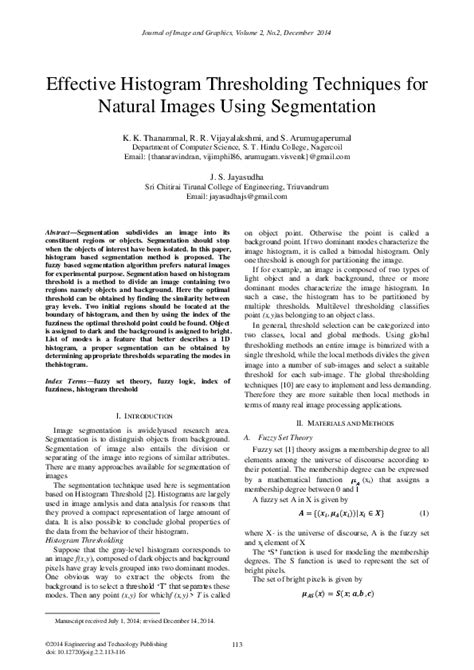 pdf effective histogram thresholding techniques for natural images