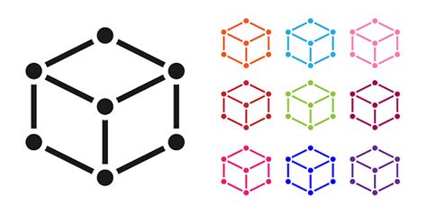 흰색 배경에 격리된 검은색 등색 큐브 아이콘입니다 기하학적 큐브 솔리드 아이콘입니다 3d 정사각형 기호입니다 상자 기호입니다 다채로운 아이콘을 설정합니다 벡터 0명에 대한