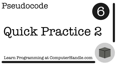pseudocode quick practice 2 youtube