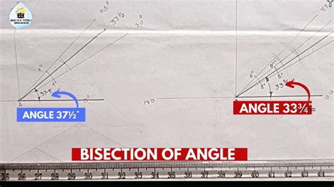 Construction By Bisection Of Angle 33¾ And 37½ Degree Using Set Square