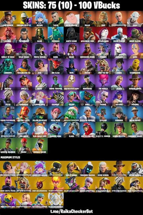 75 Skins Get Griddy Ghoul Trooper Mina Park Spider Gwen Stacy Darth Vader Star Wand Artemis Max