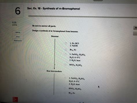 Solved Sec Ex 18 Synthesis Of M Bromophenol 025 Points