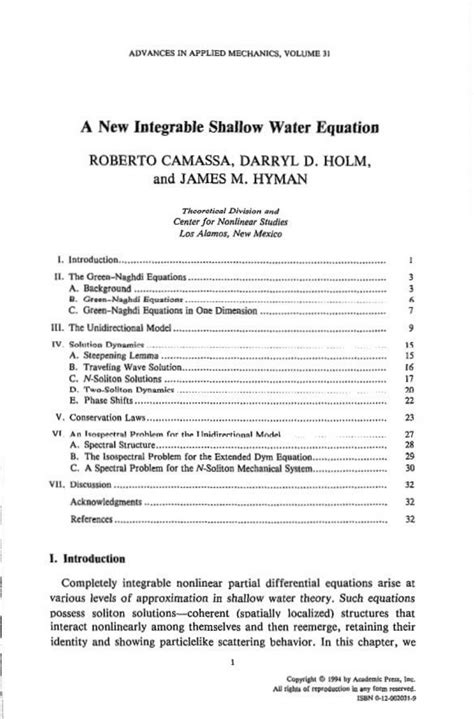PDF A New Integrable Shallow Water Equation