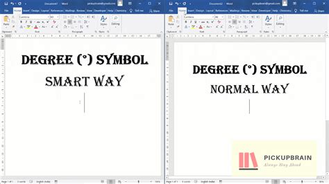 Degree Symbol In Word 4 Methods PickupBrain Be Smart