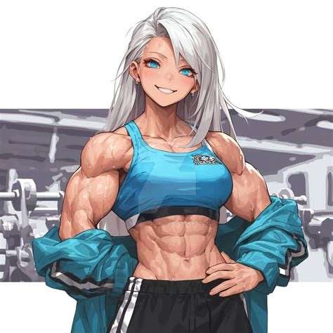 Akkuz 40856 Female Anime Muscular Lady Perfect Ent 근육질 여성 근육 웃긴