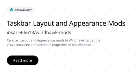 Taskbar Layout And Appearance Mods Insane66613windhawk Mods Deepwiki