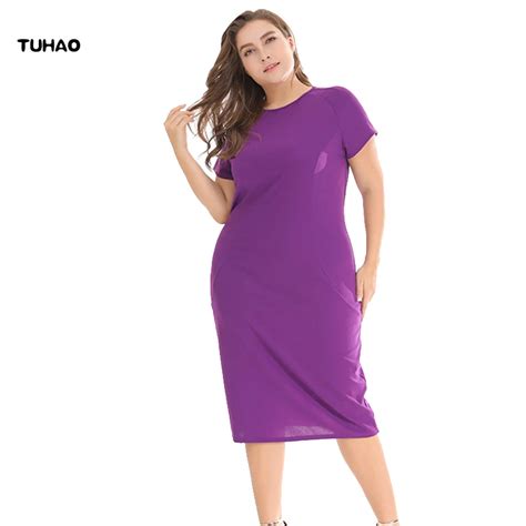 Tuhao Purple Elegant Office Lady Dresses Plus Size 3xl 2018 Summer