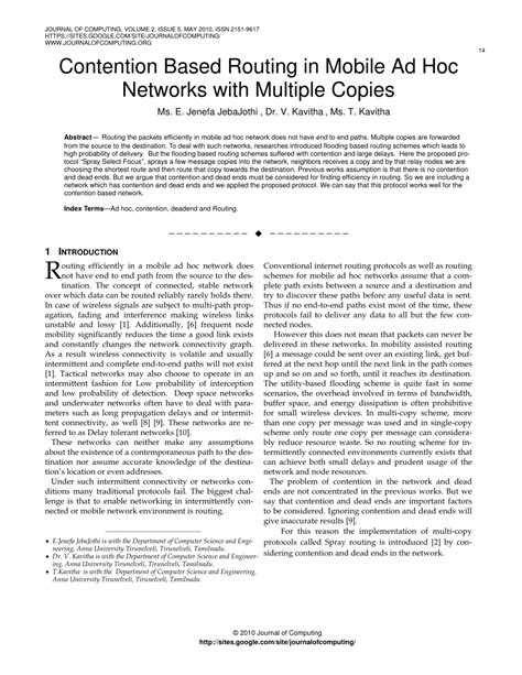 pdf contention based routing in mobile ad hoc networks with multiple copies