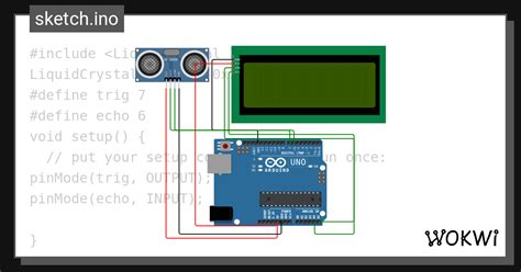 Lcd L2c Mudule With Uss Wokwi Esp32 Stm32 Arduino Simulator