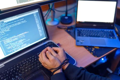 Hacker Hands Tied With Wires Crime Lifestyle Stock Photo Image Of Business Digital 162800484