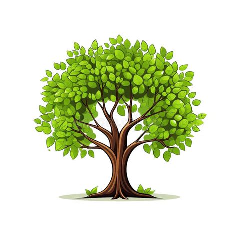 Illustration Of Tree On White Background Generative Ai Stock