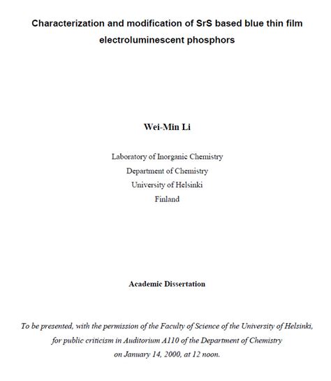 Characterization And Modification Of Srs Based Blue Thin Film